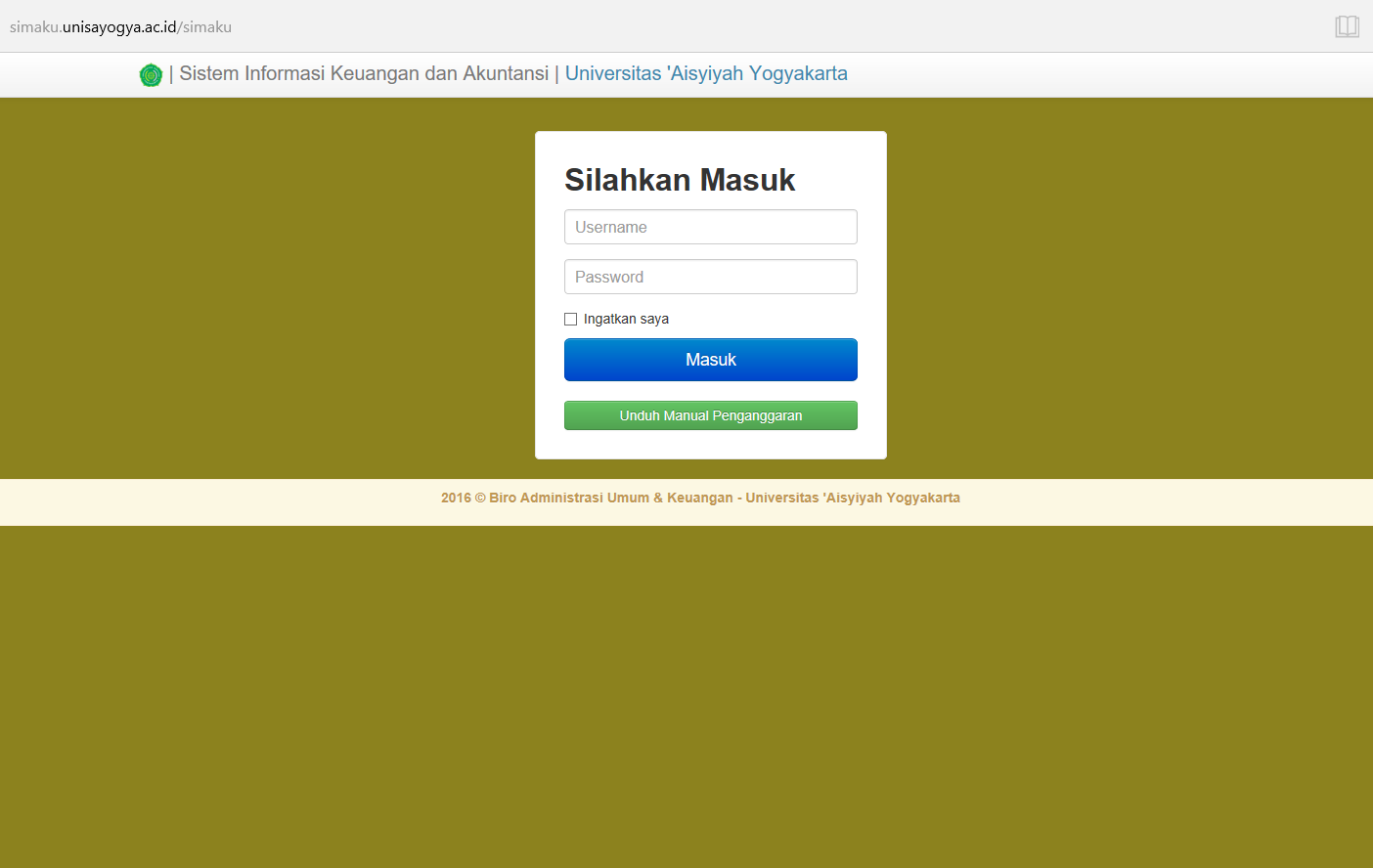 SIMPTT Keuangan / SIMAKU – BPTSI Unisa Yogyakarta