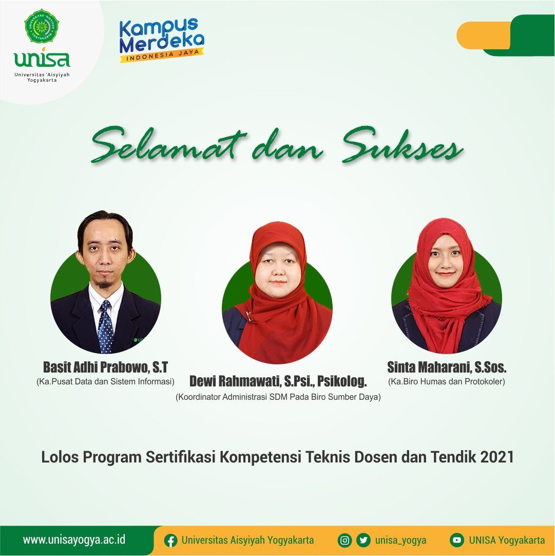 Tendik UNISA Yogyakarta Lolos Program Sertifikasi Kompetensi Teknis ...